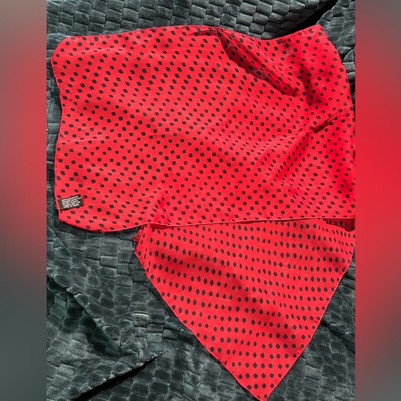 Accessories | Sale Sheer Red With Black Polka Dots Scarf With Bonus ...